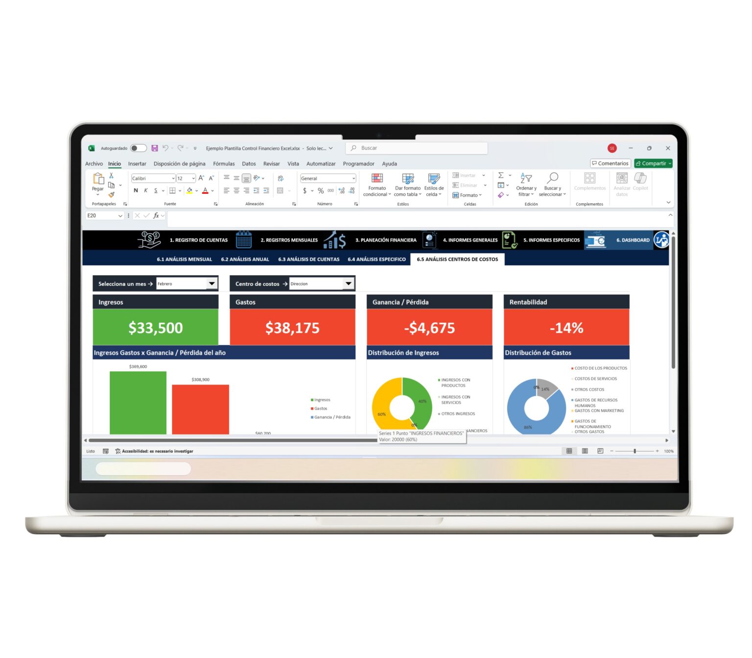 Control Financiero en Excel | Dashboard Financiero en Excel