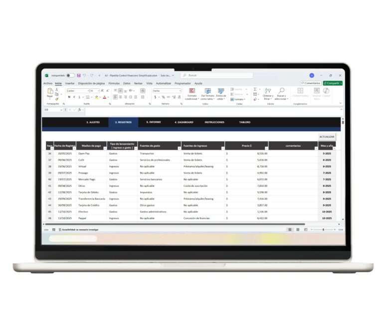 Control Financiero Excel Gratis | Dashboard Excel Gratis - Solís ...